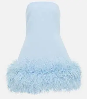 Safiyaa Feather-trimmed Mini Dress
