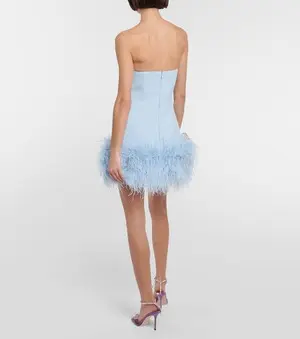 Safiyaa Feather-trimmed Mini Dress