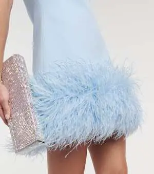 Safiyaa Feather-trimmed Mini Dress
