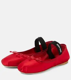 Miu Miu Satin Ballerinas