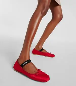 Miu Miu Satin Ballerinas