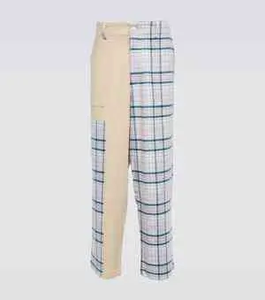 THE ELDER STATESMAN Checked Wool, Silk And Cashmere Pants - Multicoloured