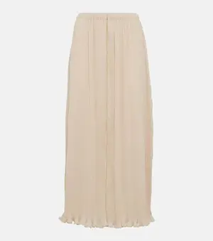 TOTEME Plissé High-rise Maxi Skirt - Beige