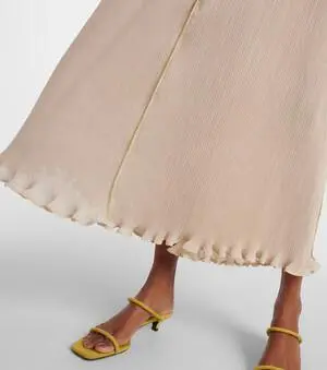 TOTEME Plissé High-rise Maxi Skirt - Beige