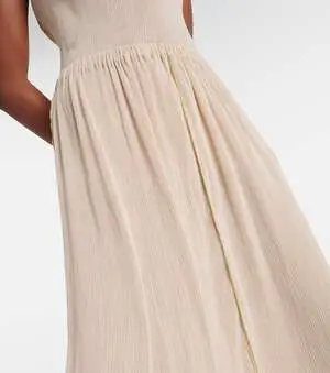 TOTEME Plissé High-rise Maxi Skirt - Beige
