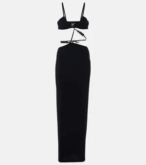 Christopher Esber Beaded Cutout Maxi Dress - Black