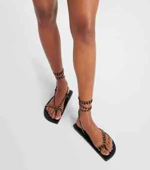 Alaïa Marsa Embellished Leather Sandals
