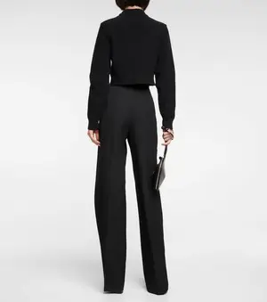 Alaïa Keyhole Virgin Wool Cropped Sweater