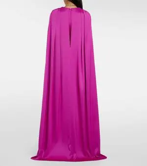 Alex Perry Caped Satin Gown