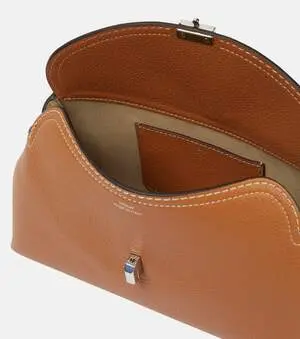 TOTEME T-lock Leather Clutch - Brown