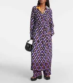 Dries Van Noten Printed Double-breasted Coat