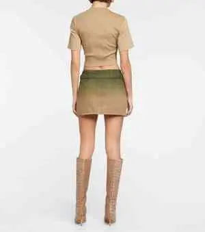 DION LEE Wrap Denim Miniskirt
