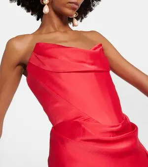 VIVIENNE WESTWOOD Off-the-shoulder Satin Gown - Red