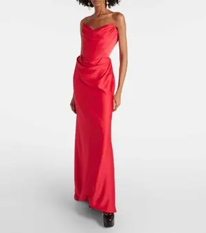 VIVIENNE WESTWOOD Off-the-shoulder Satin Gown - Red