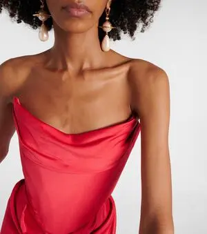 VIVIENNE WESTWOOD Off-the-shoulder Satin Gown - Red