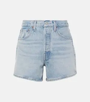 AGOLDE Parker Mid-rise Denim Shorts - Blue