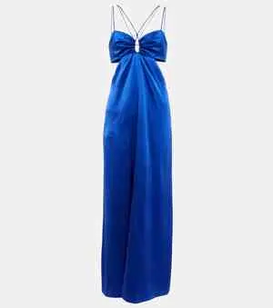 FRAME Cutout Silk-blend Maxi Dress