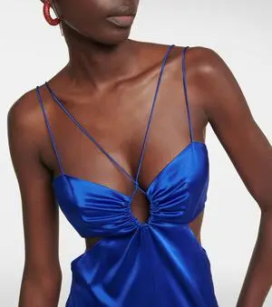 FRAME Cutout Silk-blend Maxi Dress