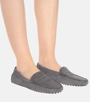 TOD'S Gommino Suede Loafers - Grey