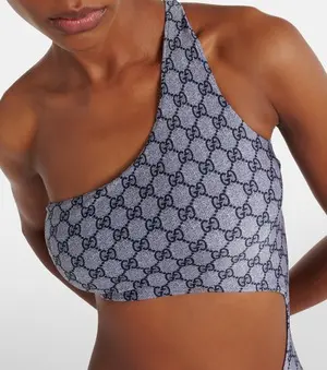 Gucci Gg Cutout One-shoulder Swimsuit