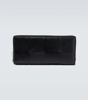 Bottega Veneta Intreccio Leather Wallet - Black