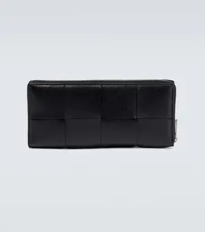 Bottega Veneta Intreccio Leather Wallet - Black