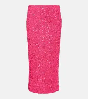 ROTATE BY BIRGER CHRISTENSEN Sequined Midi Skirt