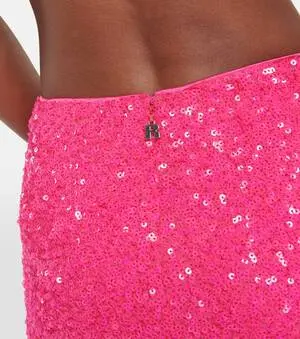 ROTATE BY BIRGER CHRISTENSEN Sequined Midi Skirt