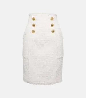 Balmain High-rise Tweed Miniskirt
