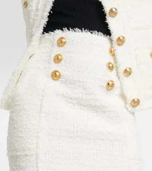 Balmain High-rise Tweed Miniskirt