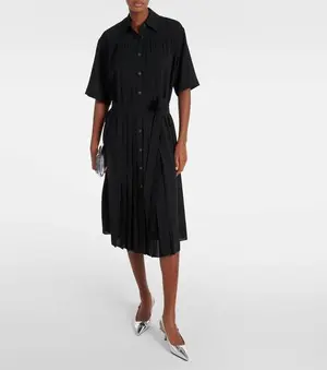 JOSEPH Arcade Plisse Midi Dress