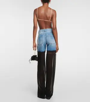 NENSI DOJAKA Floral-applique Mesh Bra