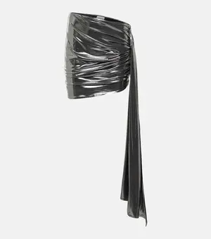 Magda Butrym Metallic Ruched Miniskirt