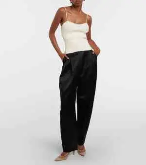 Khaite Ziggy Ribbed Tank - White