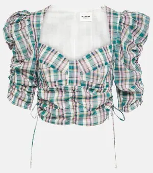 MARANT ETOILE Galaor Checked Crop Top