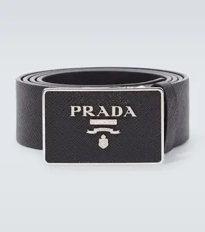 Prada Saffiano Leather Belt - Black