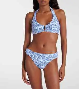 Heidi Klein Sardinia Printed Halterneck Bikini Top
