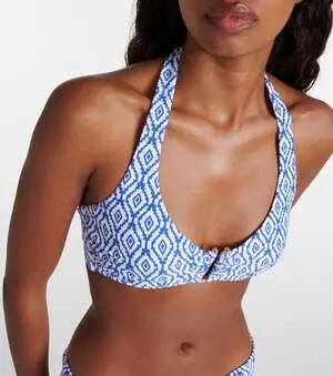 Heidi Klein Sardinia Printed Halterneck Bikini Top