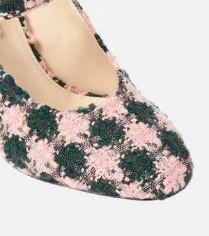 EMILIA WICKSTEAD Checked Tweed Mary Jane Pumps