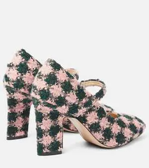 EMILIA WICKSTEAD Checked Tweed Mary Jane Pumps