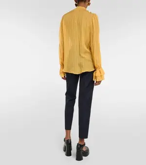 Etro Ruffled Silk Blouse - Yellow