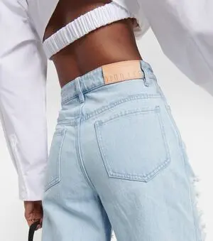 DION LEE Distressed Wide-leg Jeans