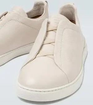 Zegna Triple Stitch Leather Sneakers