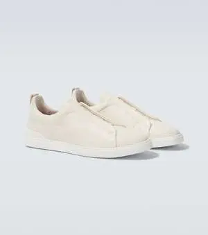 Zegna Triple Stitch Leather Sneakers
