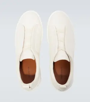 Zegna Triple Stitch Leather Sneakers
