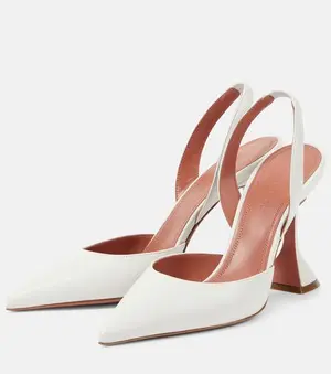 Amina Muaddi Holli 95 Leather Slingback Pumps