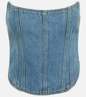 Magda Butrym Denim Bustier - Blue