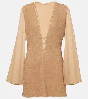 Oseree Lumiere Metallic Minidress - Gold