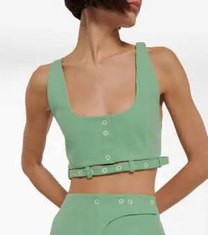 GANNI Cotton Canvas Crop Top