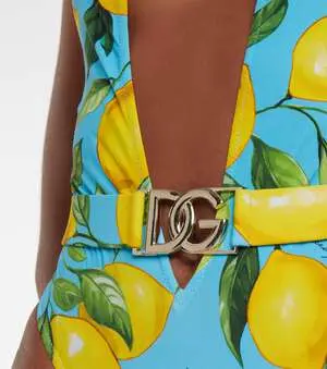 Dolce & Gabbana Printed Halterneck Swimsuit